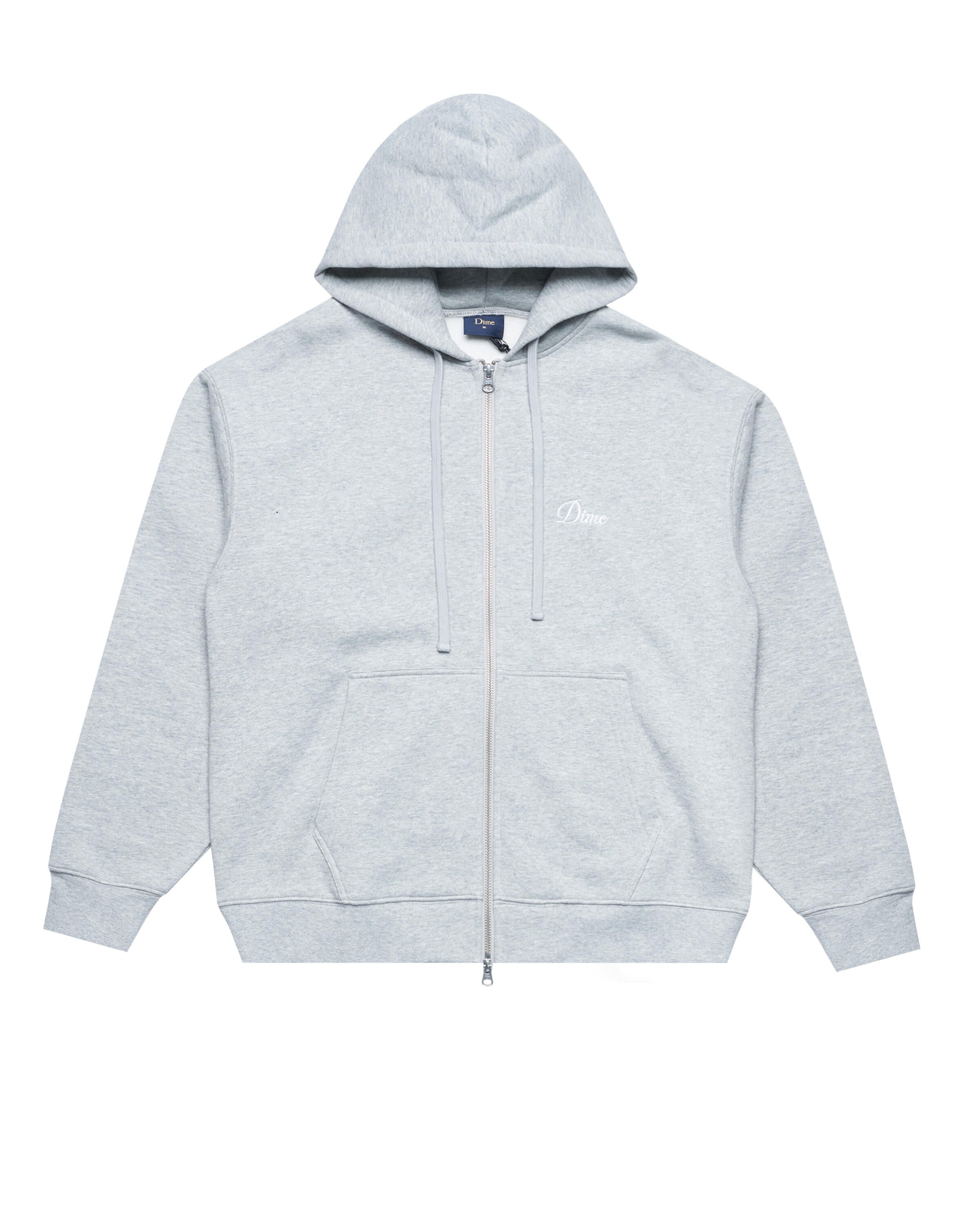 Dime Cursive Logo Zip Hoodie | DIMEHO2453GRY | AFEW STORE